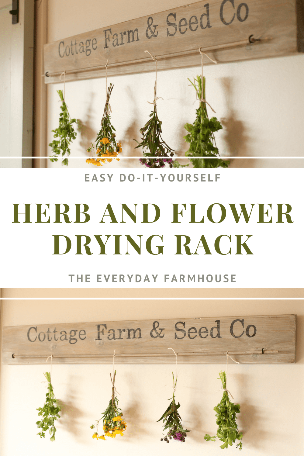 DIY Herb Drying Rack for Hang Drying Herbs and Flowers - The Everyday ...