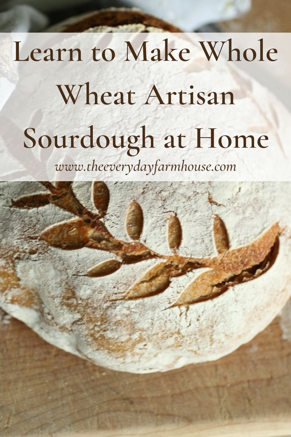 Whole Wheat Artisan Sourdough Bread Recipe - The Everyday Farmhouse